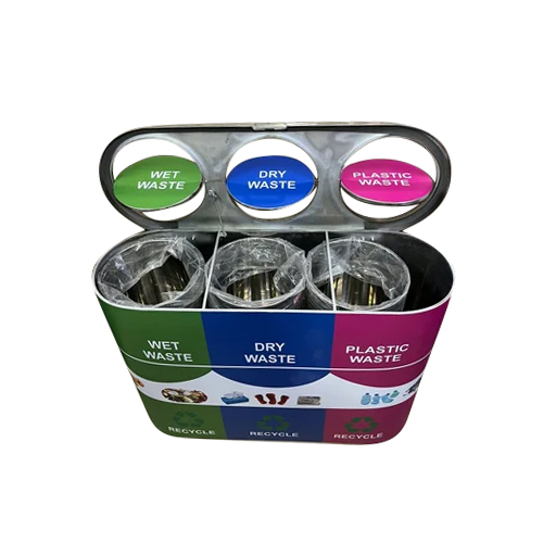 Trio Bins With 3 Pcs Steel Dustbins Inside - Application: Commercial at ...
