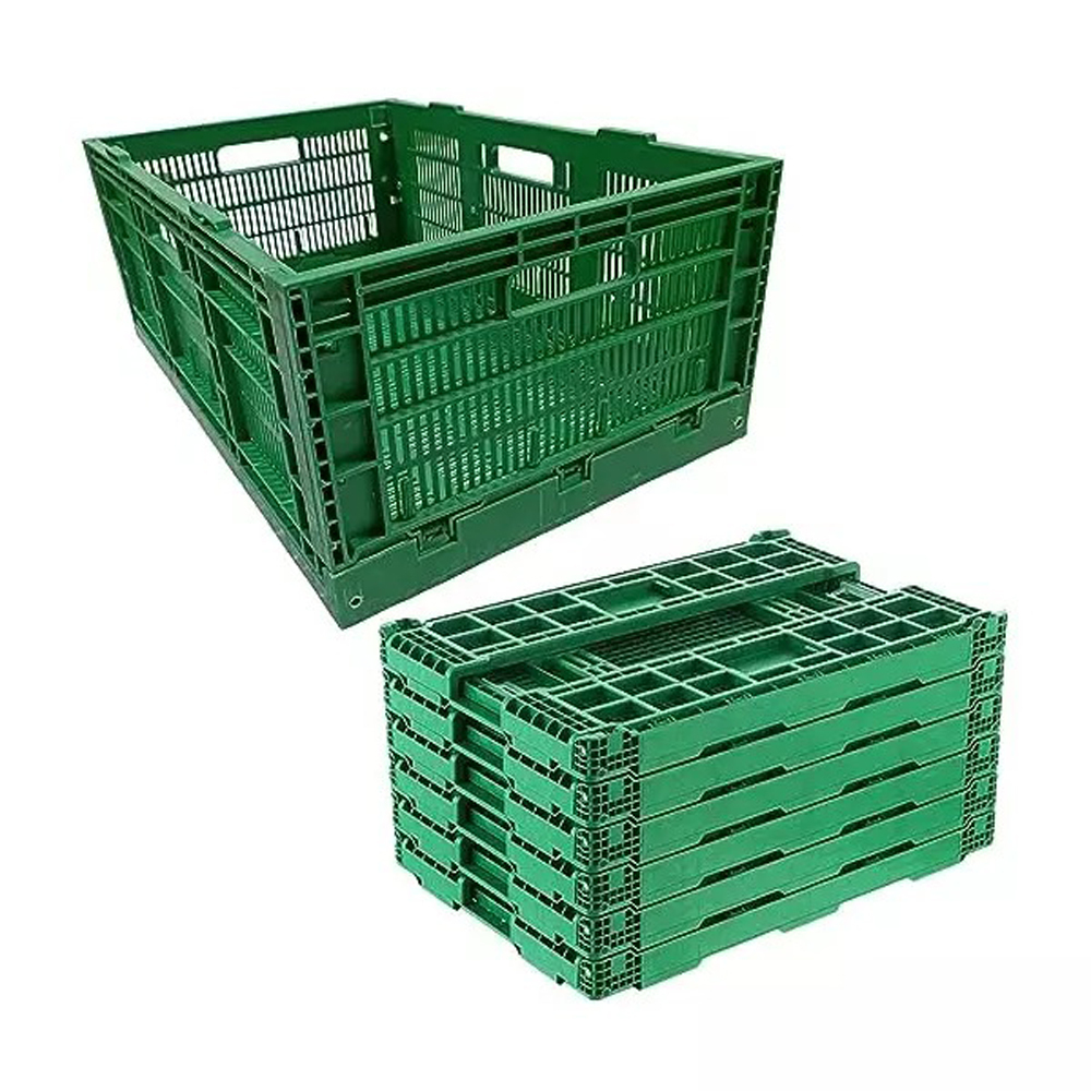 Singhal Portable Foldable Crate, Green/plastic Foldable And Stackable ...
