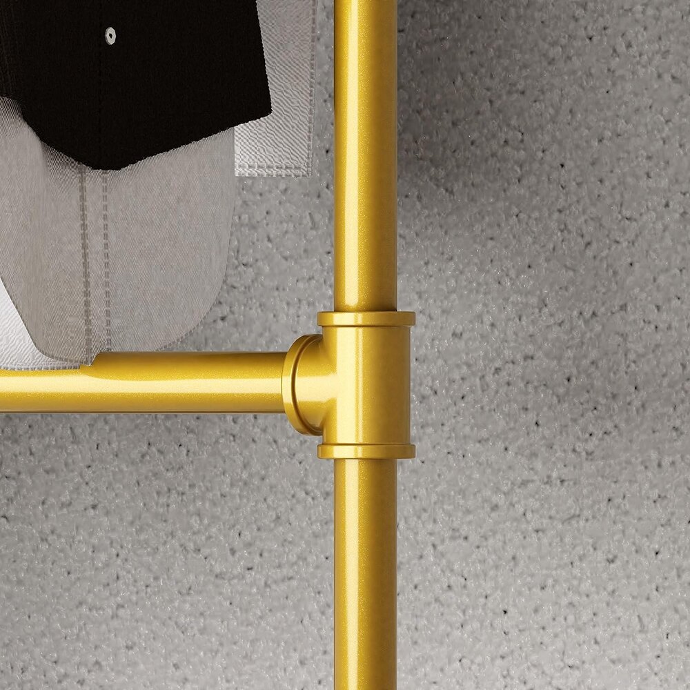 Iron Metal Gold Clothing Rack With Shelf, Clothes Racks, Modern Heavy ...