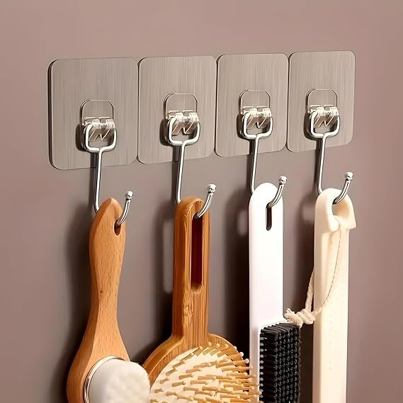 Golden Wall Steel Hook Sticker - Stainless Steel, Square Shape, Golden ...