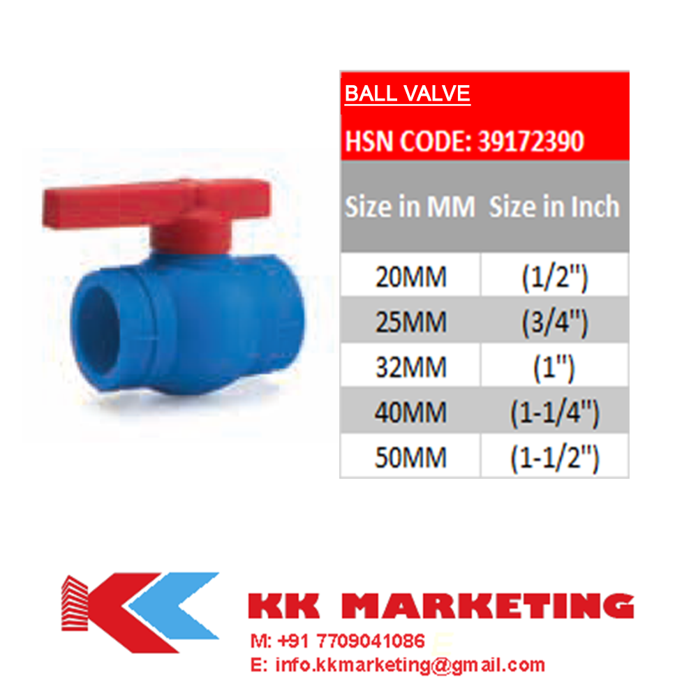 Ppr Ball Valve at 100.00 INR at Best Price in Pune, Maharashtra | K K ...