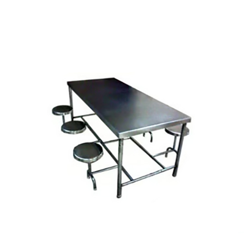 6 Seater Stainless Steel Canteen Table - Color: Different Available at ...