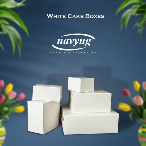 White Cake Boxes - Finishing: Glossy Lamination at Best Price in New Delhi | Navyug Enterprises