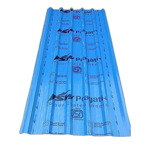 Jsw Pragati Plus Blue Metal Roofing Sheet - Color: Different Available ...