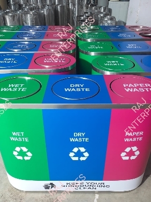 Stainless Steel Duo Dustbin at 16800.00 INR in New Delhi | Raj Enterprises