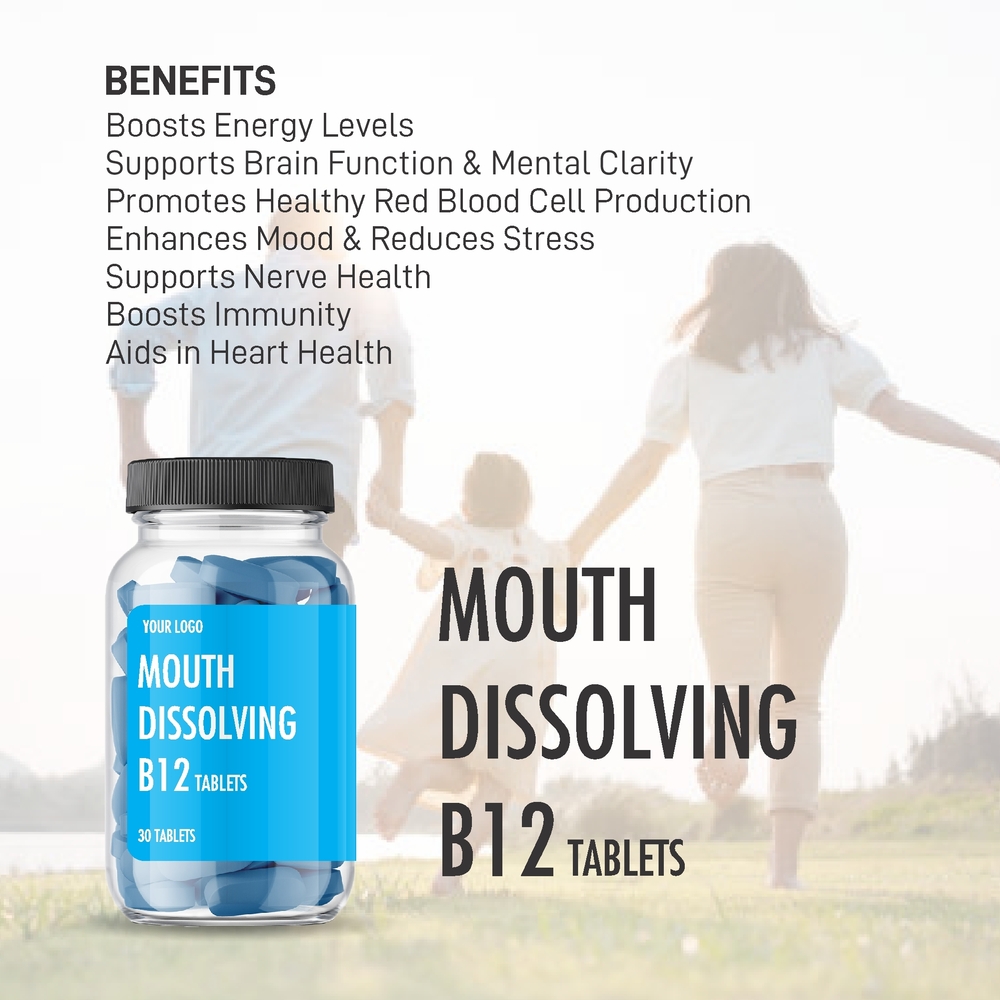 Vitamin B12 Mouth Dissolving Tablets (mint) - Best Before: 18 Months at ...