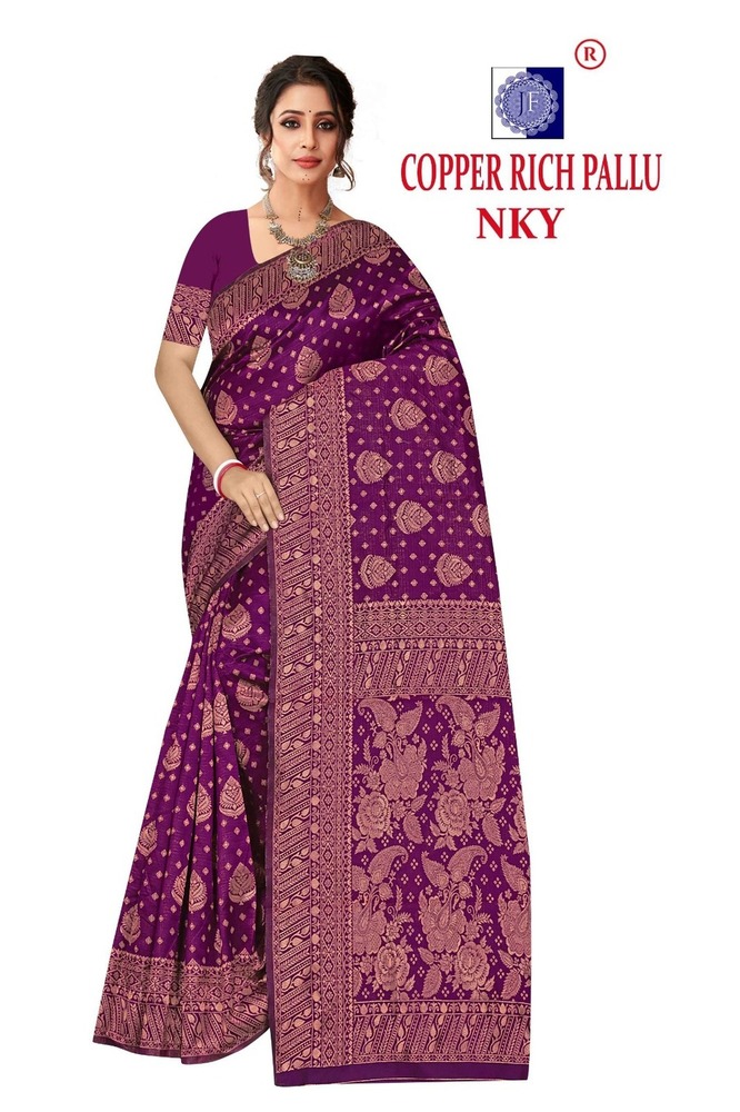Copper Rich Pallu Nky Saree at Best Price in Surat | Jalan Fashion