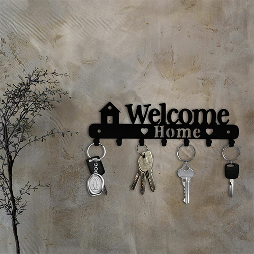 Welcome Metal Key Holder - Color: Black at Best Price in Jaipur | Aarv ...