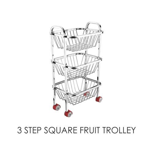 3 Step Square Fruit Trolley - Color: Silver at Best Price in Vasai ...