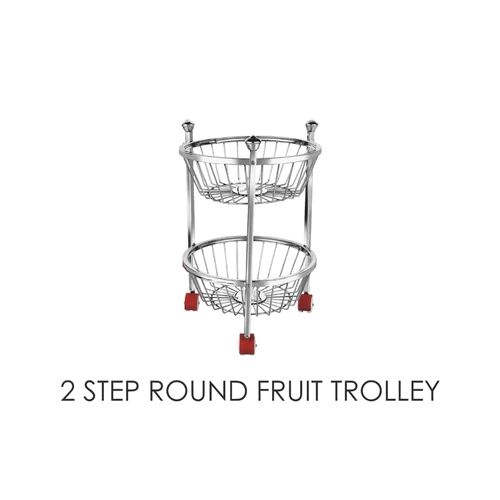 2 Step Round Fruit Trolley - Color: Silver at Best Price in Vasai ...