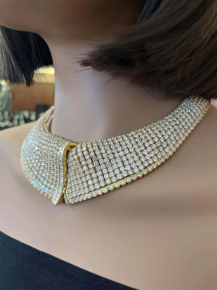 Lab Grown Diamond Collar Necklace In 18k Yellow Gold at Best Price in ...