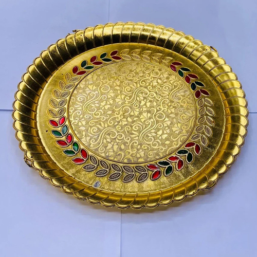 8 Inch Pooja Thali - Color: Golden at Best Price in Mumbai | Royal Art