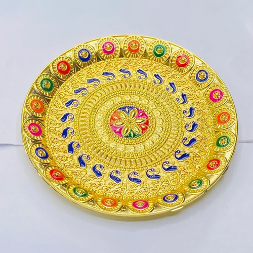 8 Inch Pooja Thali - Color: Golden at Best Price in Mumbai | Royal Art