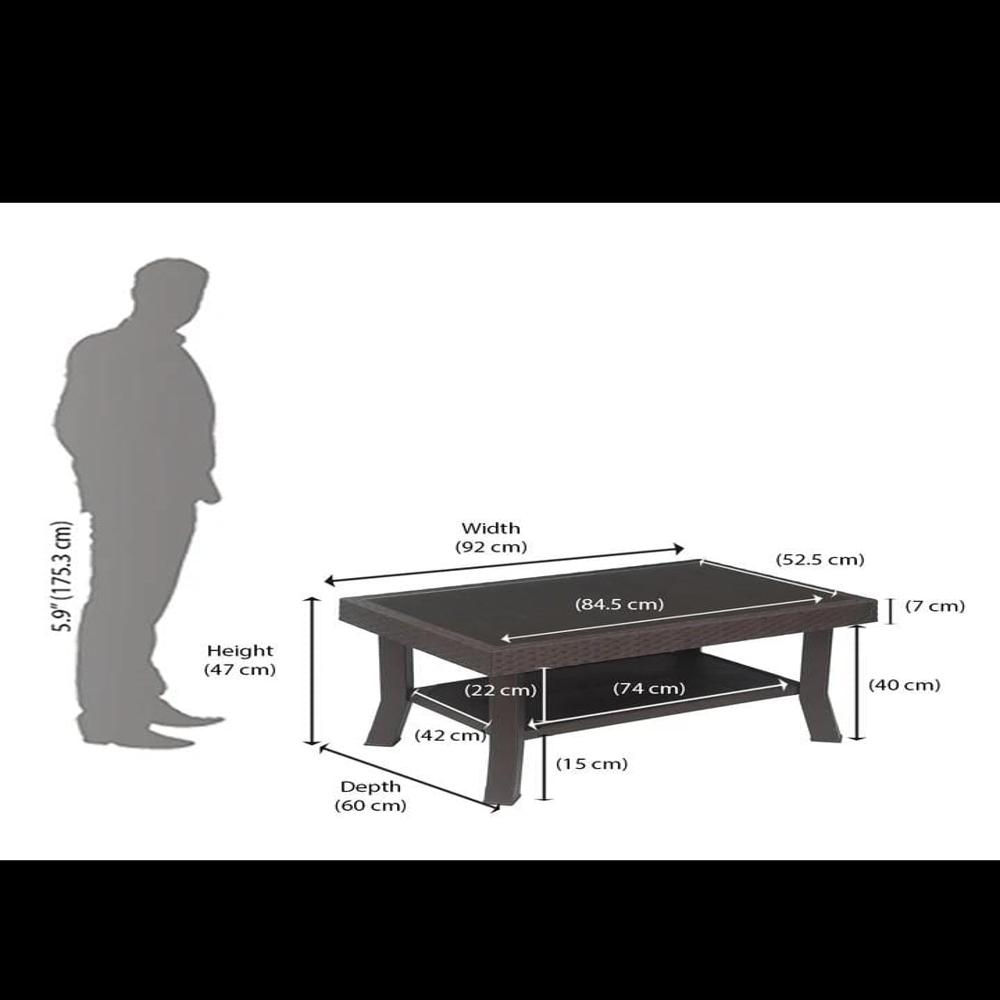 Nilkamal Center Table 01 (with Glass) - Assembly: No Assembly Required ...