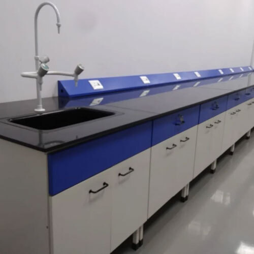 Wooden Laboratory Bench - Color: White And Blue at Best Price in ...