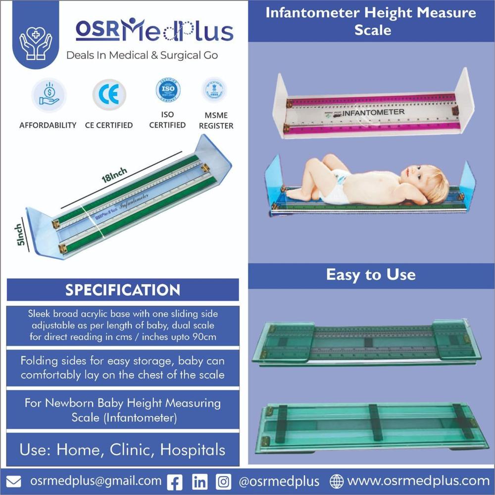 Newborn Growth Chart 10-99cm Baby Measuring Mat Infantometer - Washable ...