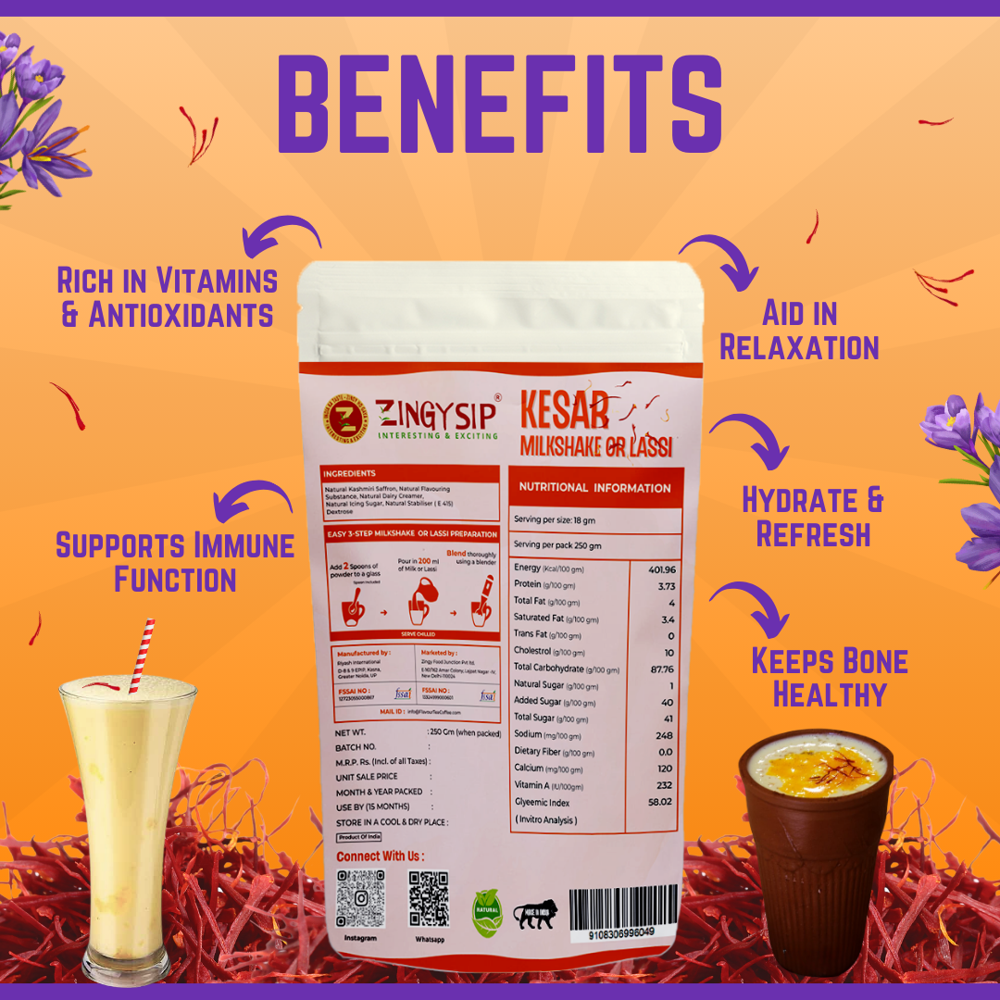 Kesar ( Saffron ) Lassi Milkshake at 160.65 INR in New Delhi | Zingy ...