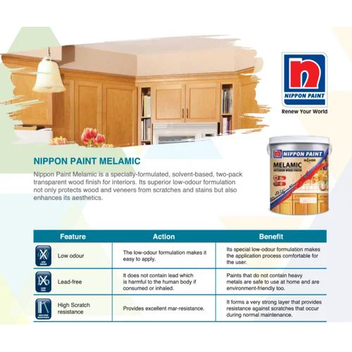 4 L Nippon Paint Melamic Interior Wood Paint - Physical Form: Liquid at ...
