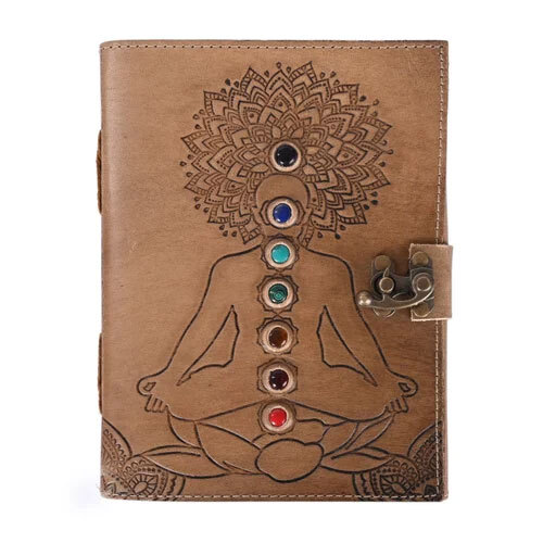 7 Chakra Meditation Buddha Handmade Leather Journal - Binding: Perfect ...