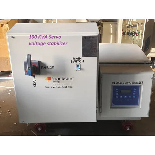 100 Kva Oil Cooled Servo Voltage Stabilizer With Bypass Switch ...