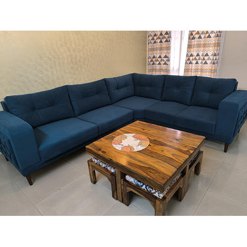 Blue L Shape Sofa Set - Color: Different Available at Best Price in Greater Noida | Tr Sofa Center