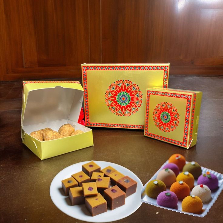 Eco-friendly Custom Logo Folded Card Paper Laddu Packaging Box - Shape ...