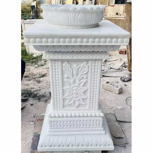 Tulsi Pot - Color: White at Best Price in Makrana | Aleef Marble Stone Arts