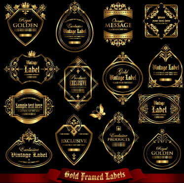 Vector Luxury Gold Frame Labels - Color: Multicolor Available at Best ...