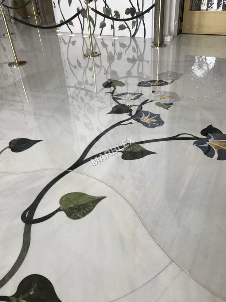 Vintage Floral Design Inlay Flooring - Color: Different Available at ...