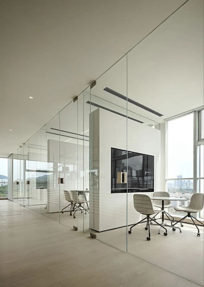 Toughened Glass Office Partition - Color: Transparent at Best Price in ...
