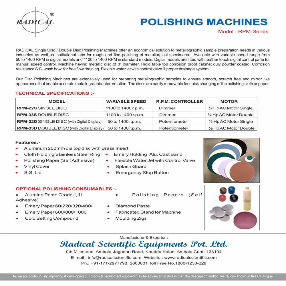Double Disc Digital Polishing Machine Rpm-33d at 88500.00 INR in Ambala ...