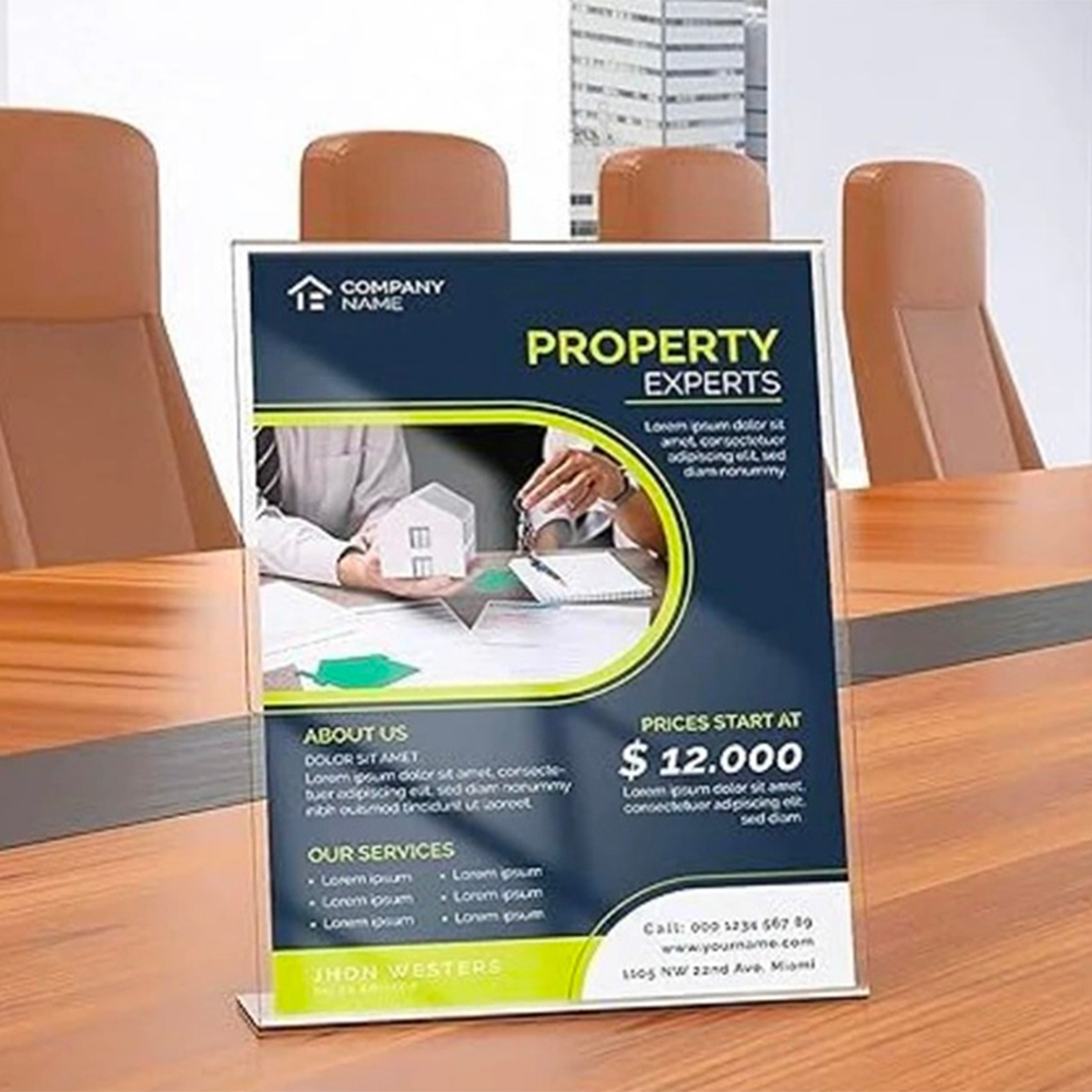 Table Top A4 Acrylic Paper Display Stand at Best Price in Delhi | Om Sai