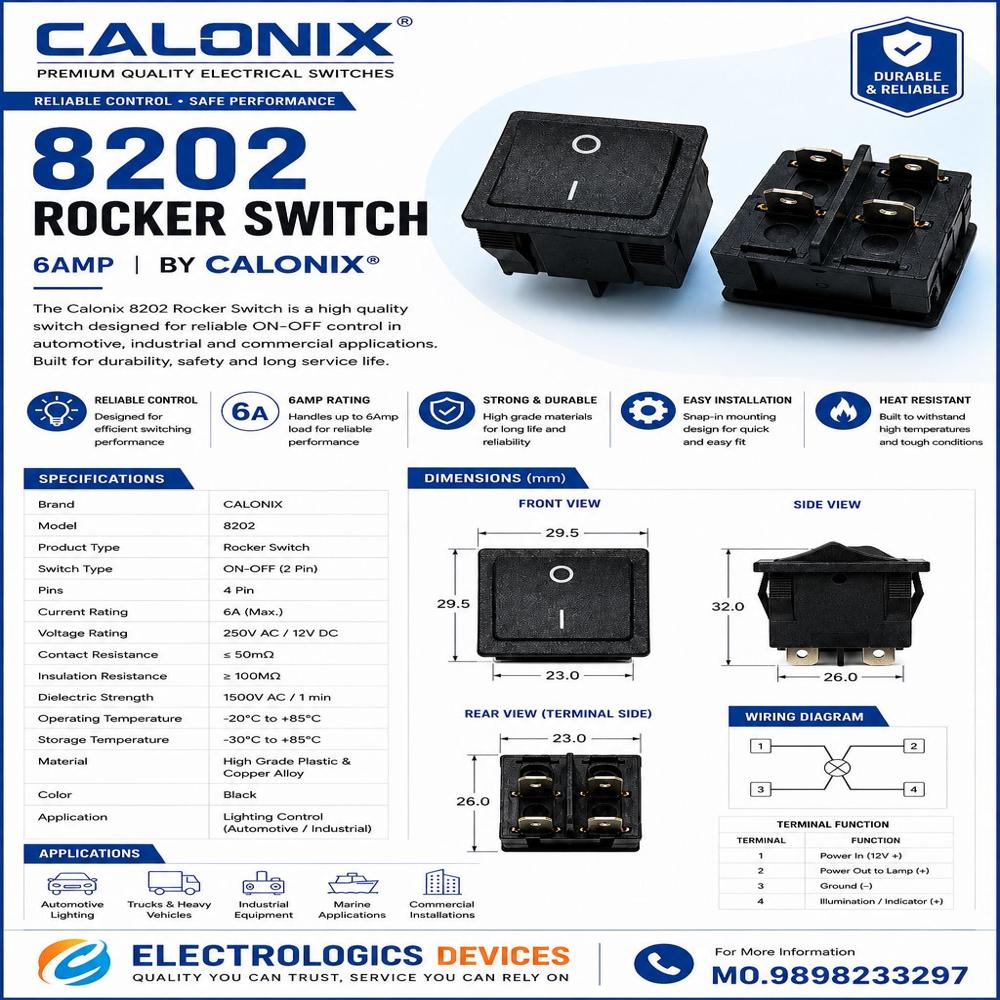 Rocker Switch 8202 6amp at 11.80 INR at Best Price in Ahmedabad ...