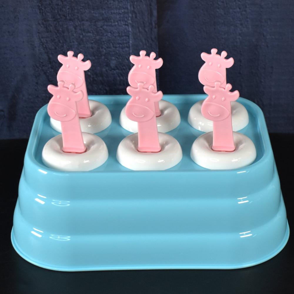 6 Cavity Sicle Molds Plastic Giraffe Shape Ice Moulds (1 Pc) - Color ...