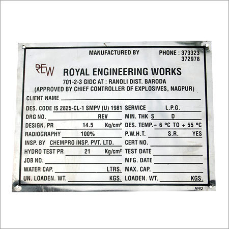 Aluminum Instrumentation & Data Plates at Best Price in Vadodara ...