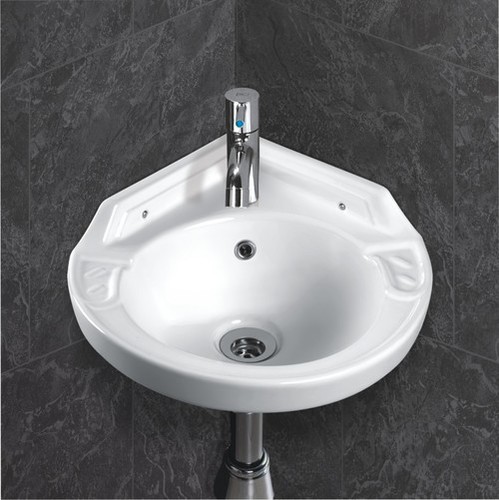 Corner Wash Basin - Ceramic, 18x13 Inches | Stain Resistant, Attractive ...