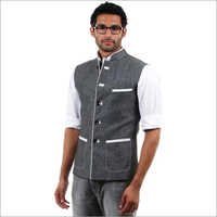 Ash Grey Linen Nehru Jacket at Best Price in Mumbai | Rama Collezionni
