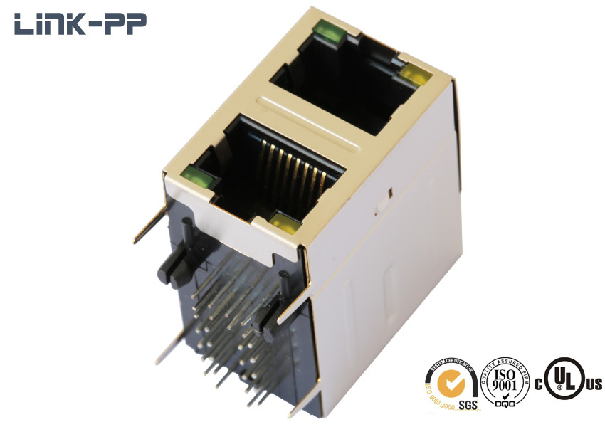 2x1 Port 10/100/1000 Base-t 1840855-1 Stacked Jack With Led at Best ...