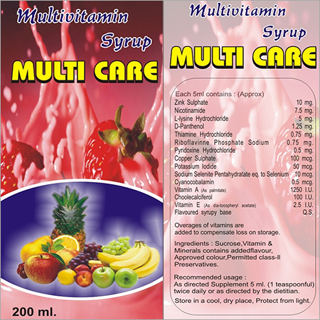 Multicare Multivitamin Syrup at Best Price in Unjha, Gujarat | Indo ...