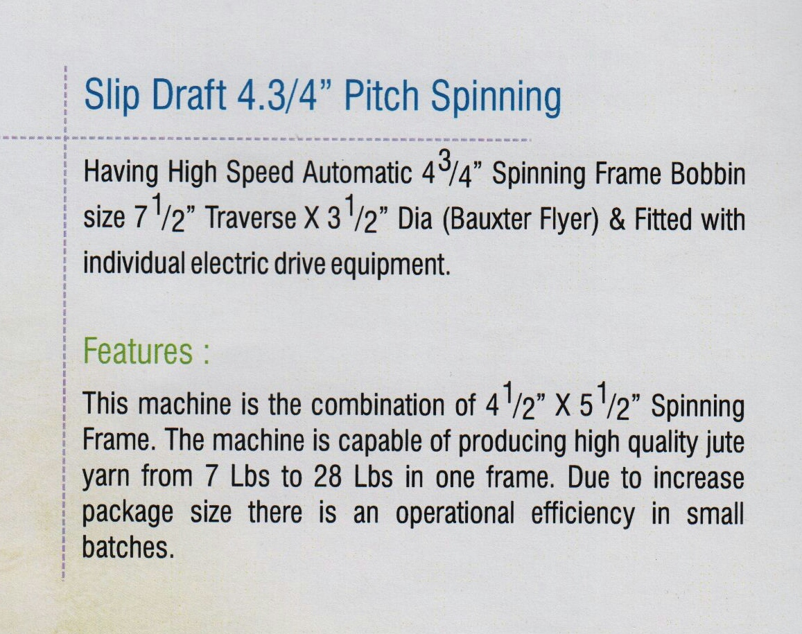 Slip Draft Pitch Spinning Machine at Best Price in Howrah | K. L ...