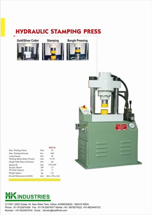 Hydraulic Stamping Press at Best Price in Ahmedabad, Gujarat | Hk Malvi ...