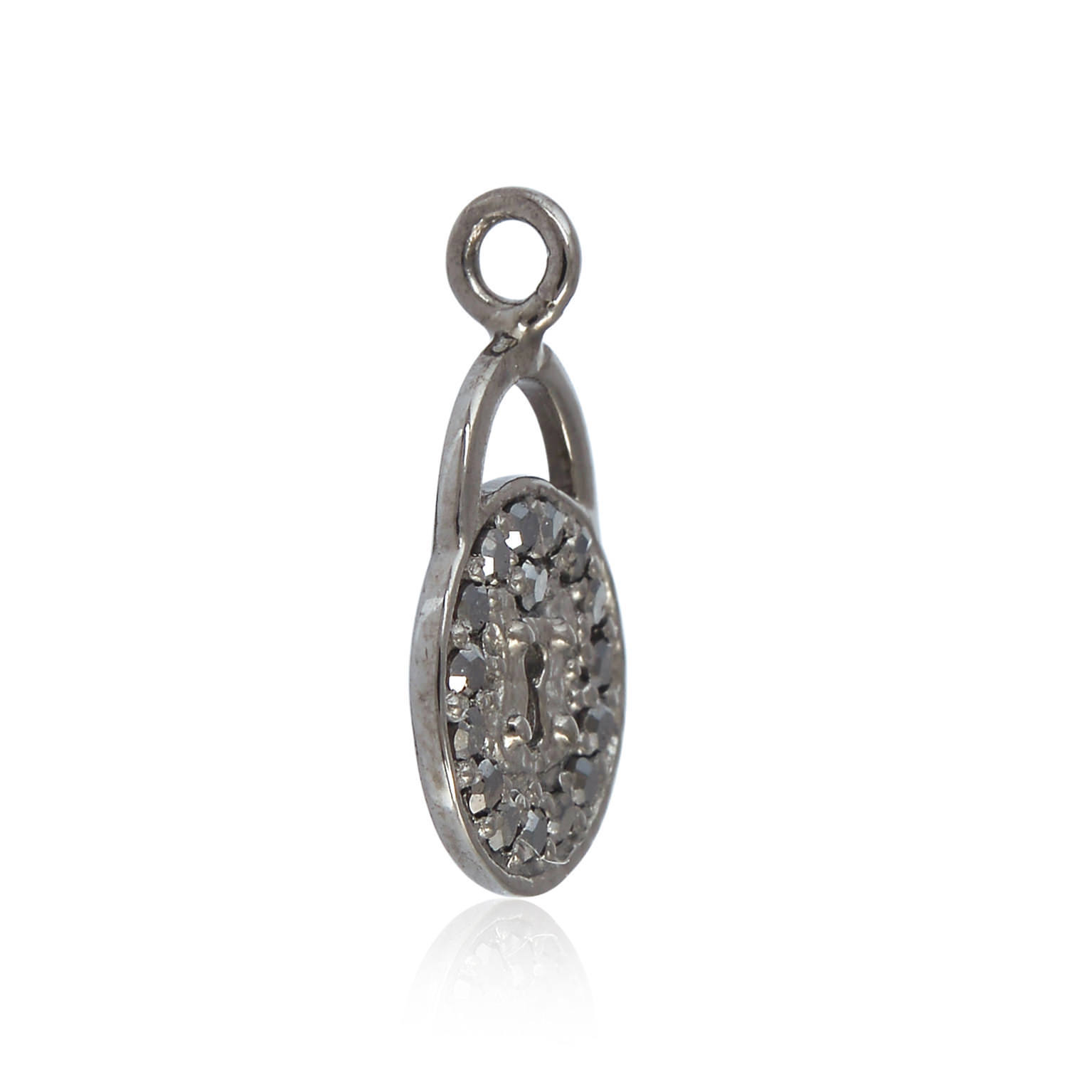 925 Sterling Silver Diamond Lock Charm Jewelry Gender: Women Gender ...
