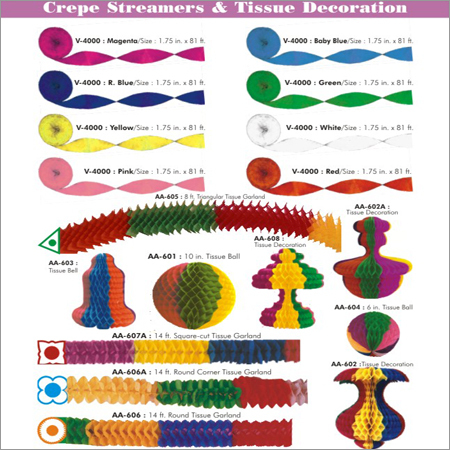 Crepe Streamers at Best Price in Delhi, Delhi | Fiesta Creations