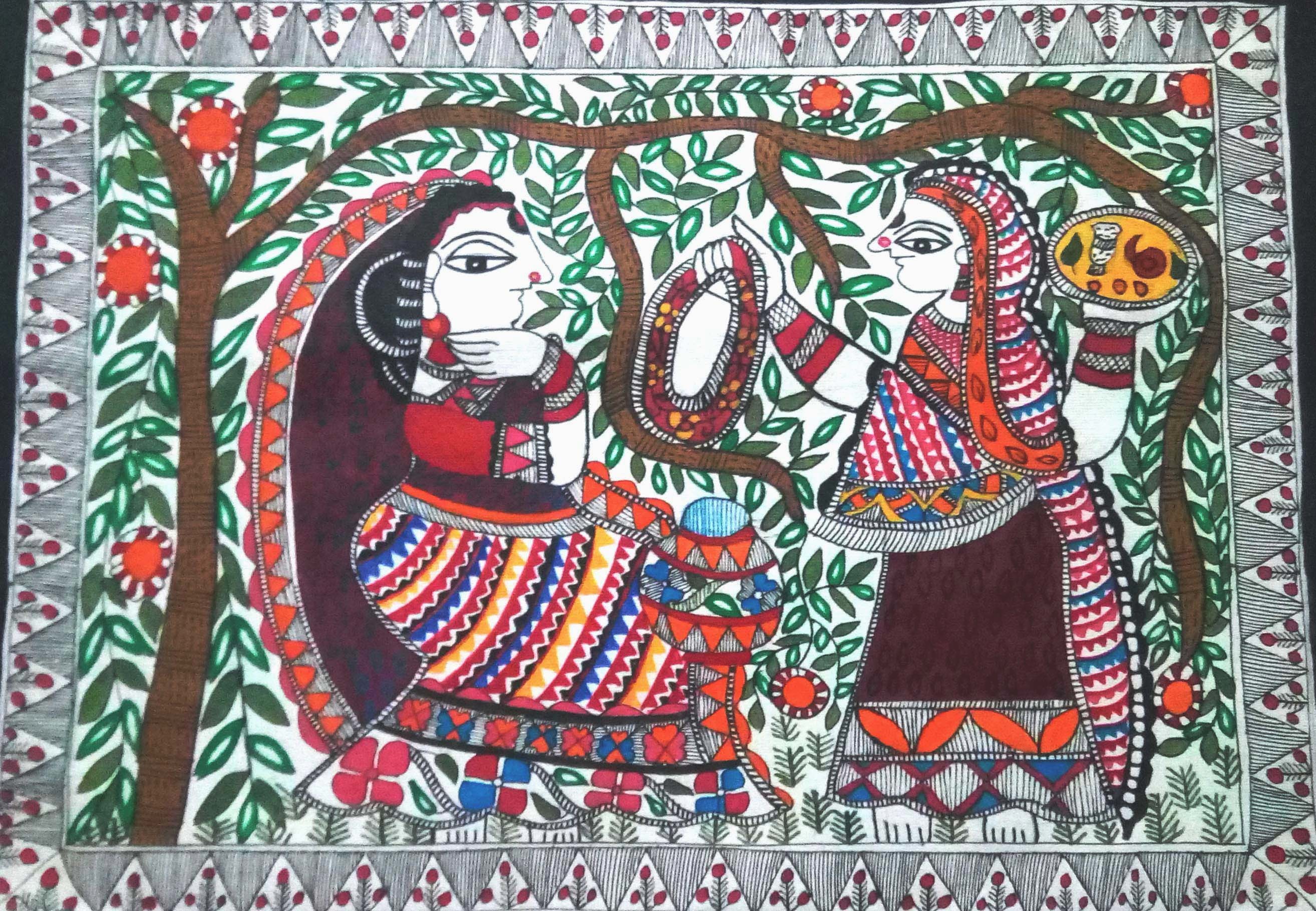 Mithila Famous Woman Painting at Best Price in New Delhi | Mithila Painting