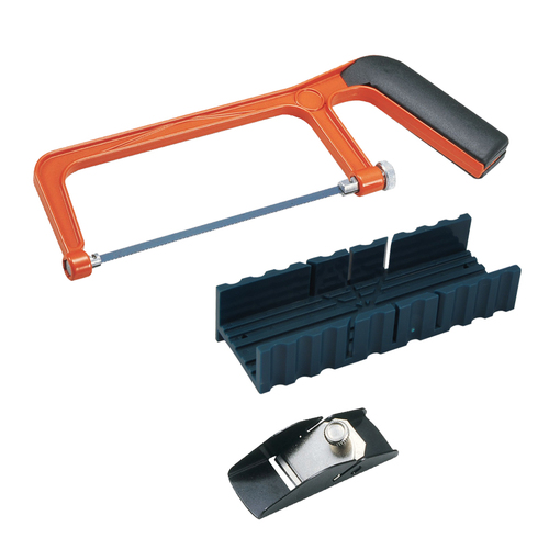 Fit Tools Hand Saw And Plastic Miter / Mitre Box With Trimming Planer ...