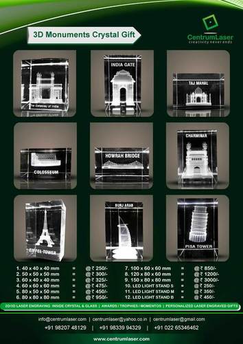 Crystal Mementoes at Best Price in Mumbai, Maharashtra | Centrum Laser