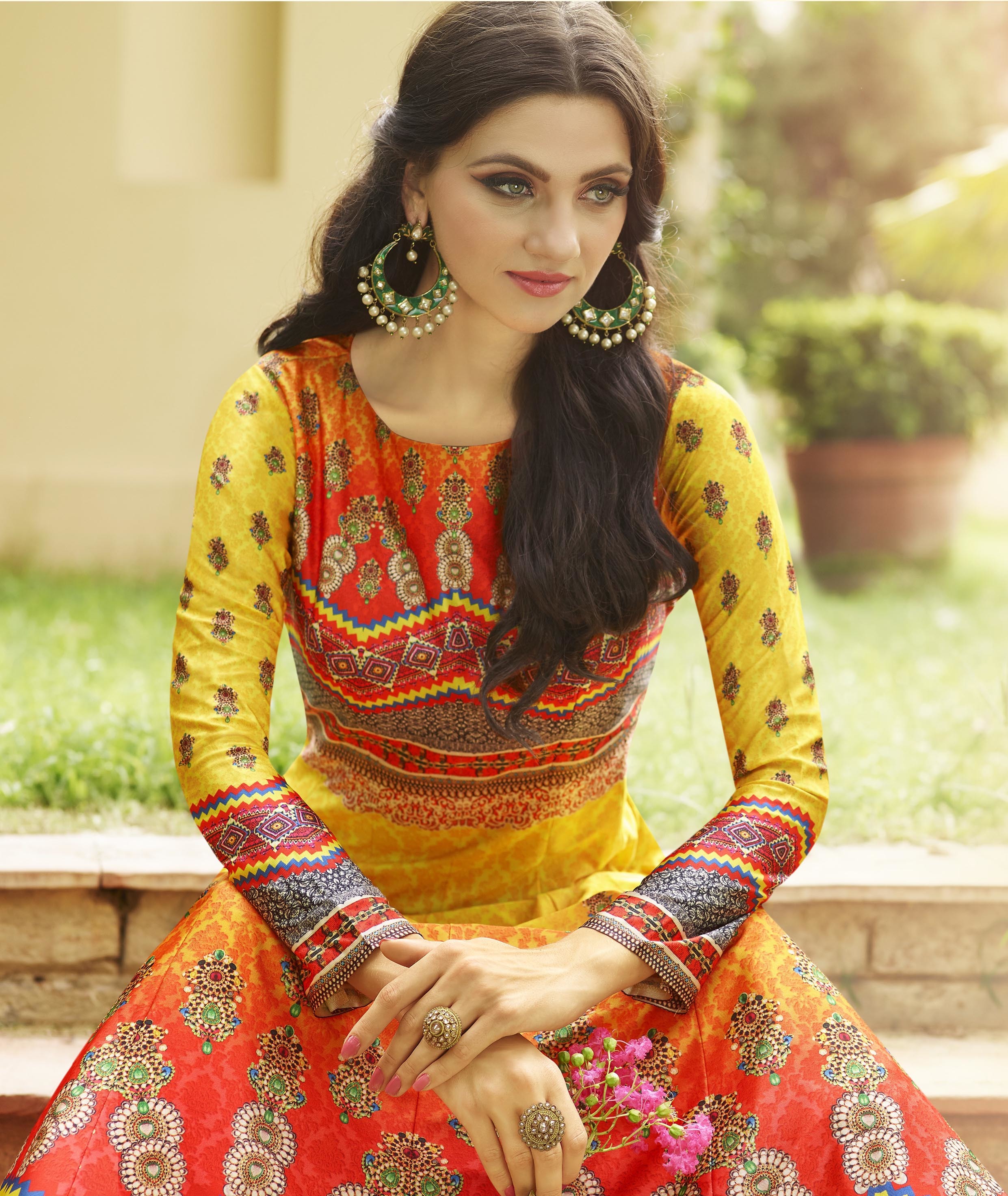 Yellow Yellow Party Wear Anarkali Suits at Best Price in Surat ...
