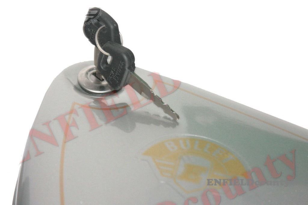 Bare Metal Royal Enfield Tool Box Pair Lock Convex Lid Silver Paint ...