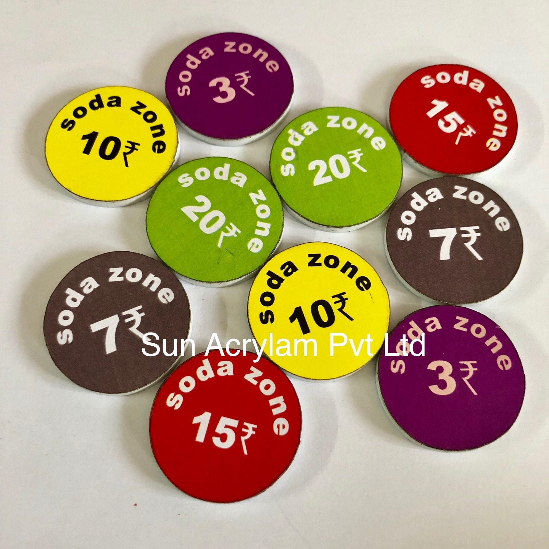 Acrylic Token Sticker - Mdf Material, Customized Size, White ...