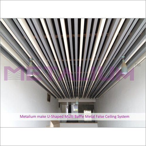 Metalium Make U-shaped Multi Baffle Metal False Ceiling System at Best ...